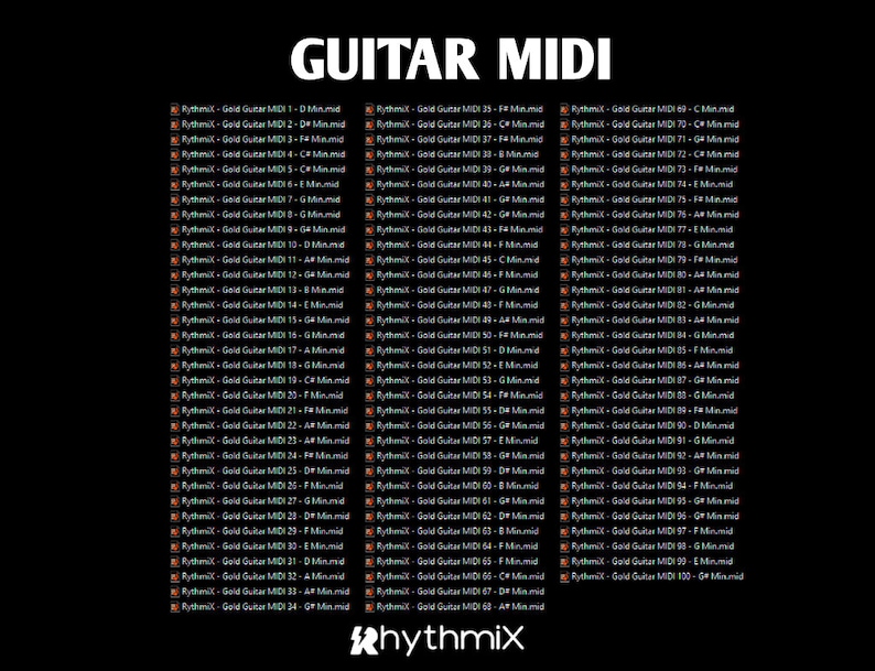 Guitar MIDI Pack: 100 MIDI Files + One-shot Kit - Etsy