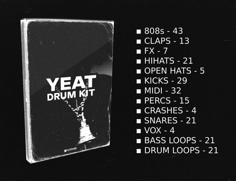 Yeat Production Bundle: Yeat Drum Kit, Yeat One Shots, Yeat Loop Kit ...