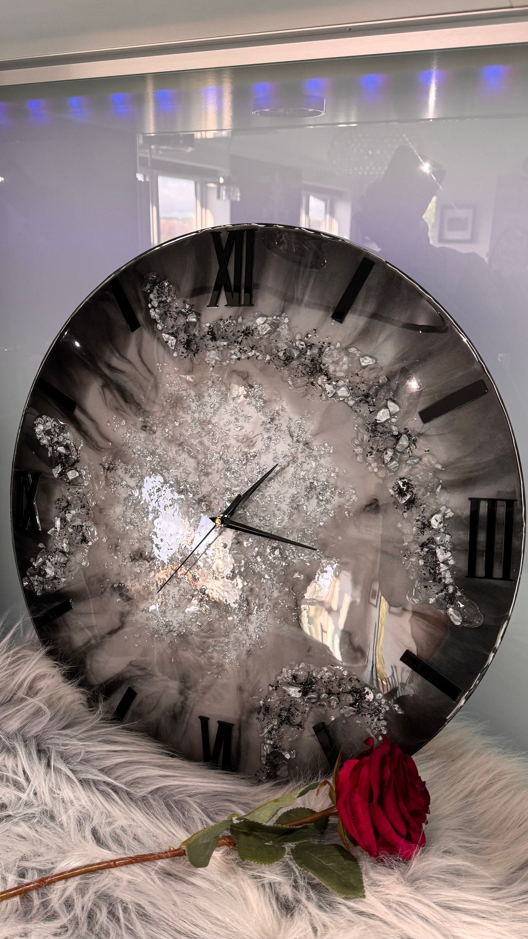 Housewarming Gift Resin Art Clock, Home Decor Contemporary Wall Art ...