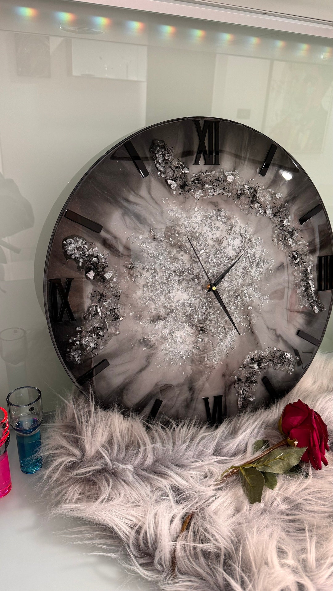 Housewarming Gift Resin Art Clock, Home Decor Contemporary Wall Art ...