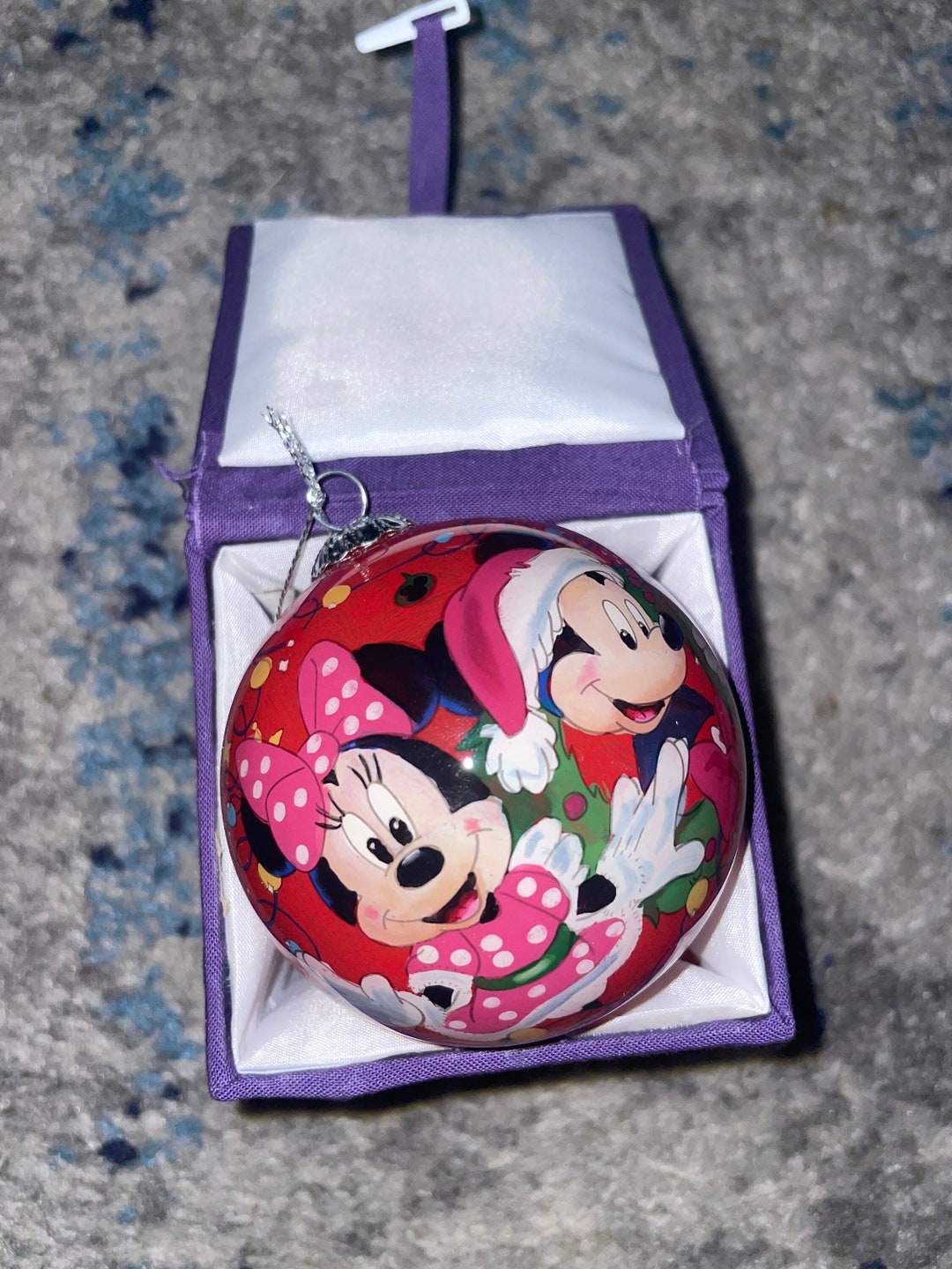 Handpainted Mickey and Minnie Mouse Christmas Setting Bauble - Etsy