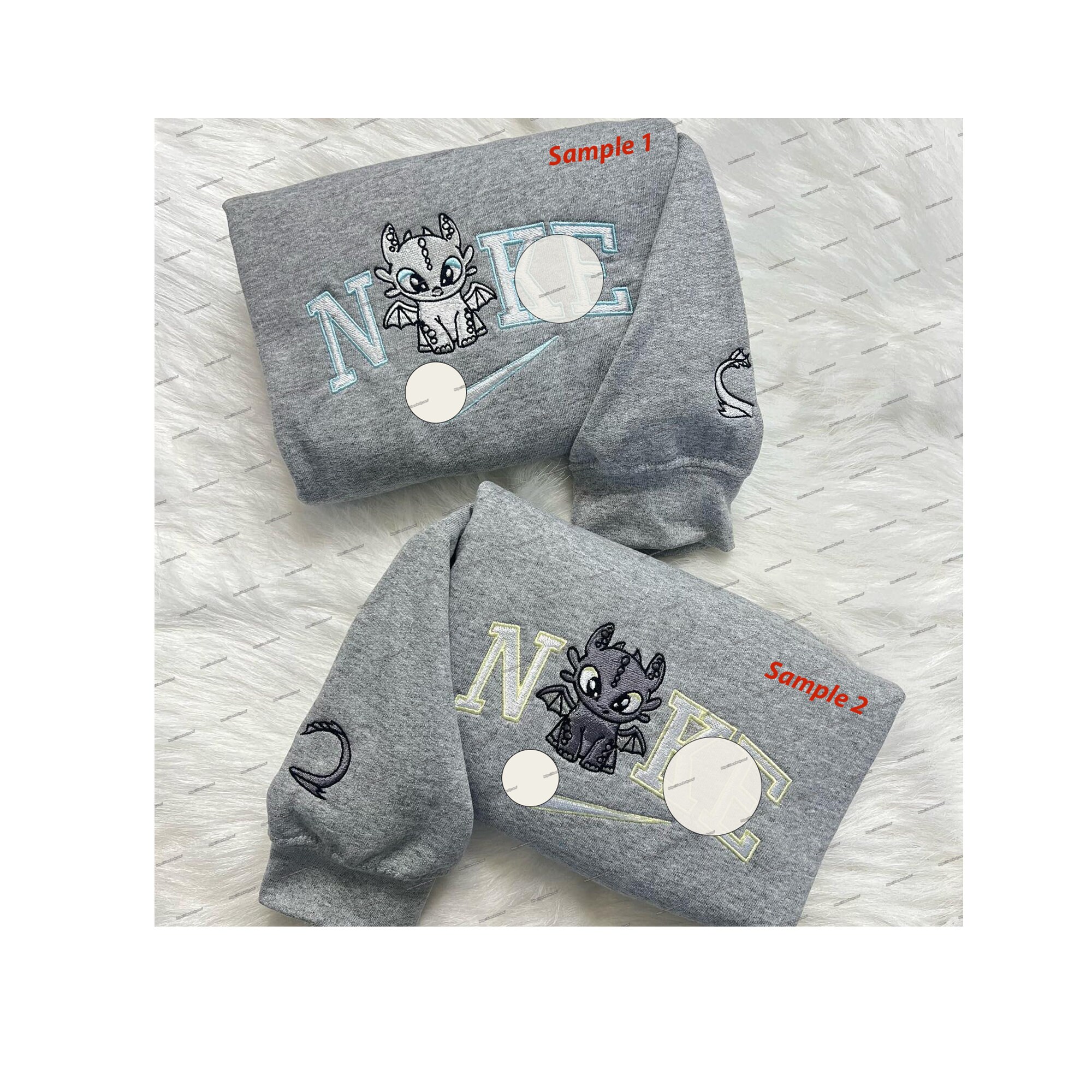 Tooth.less Nig.ht Fury and Lig.ht Fu.ry Embroidered Sweatshirt, Couple ...