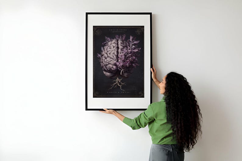 Vintage Anatomical Brain – Dark Academia Gothic Botanical Printable ...