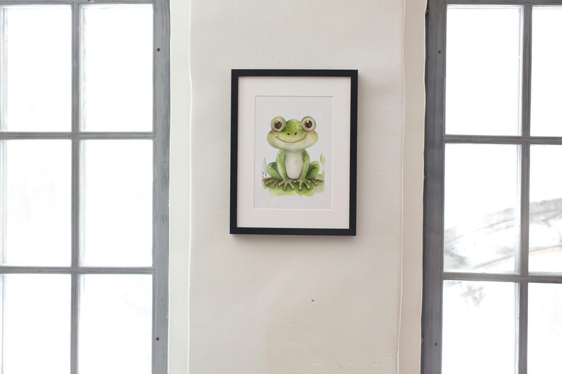 Watercolor Frog Nursery Art, Neutral Animal Print, Gender Neutral Decor ...