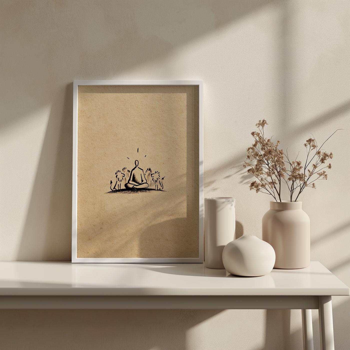 Daniel in the Lion’s Den, Minimalistic Style, Bible Wall Art Printing ...