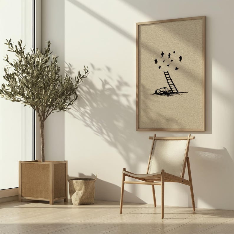 Jacob’s Dream of the Ladder to Heaven, Minimalistic Style, Bible Wall ...