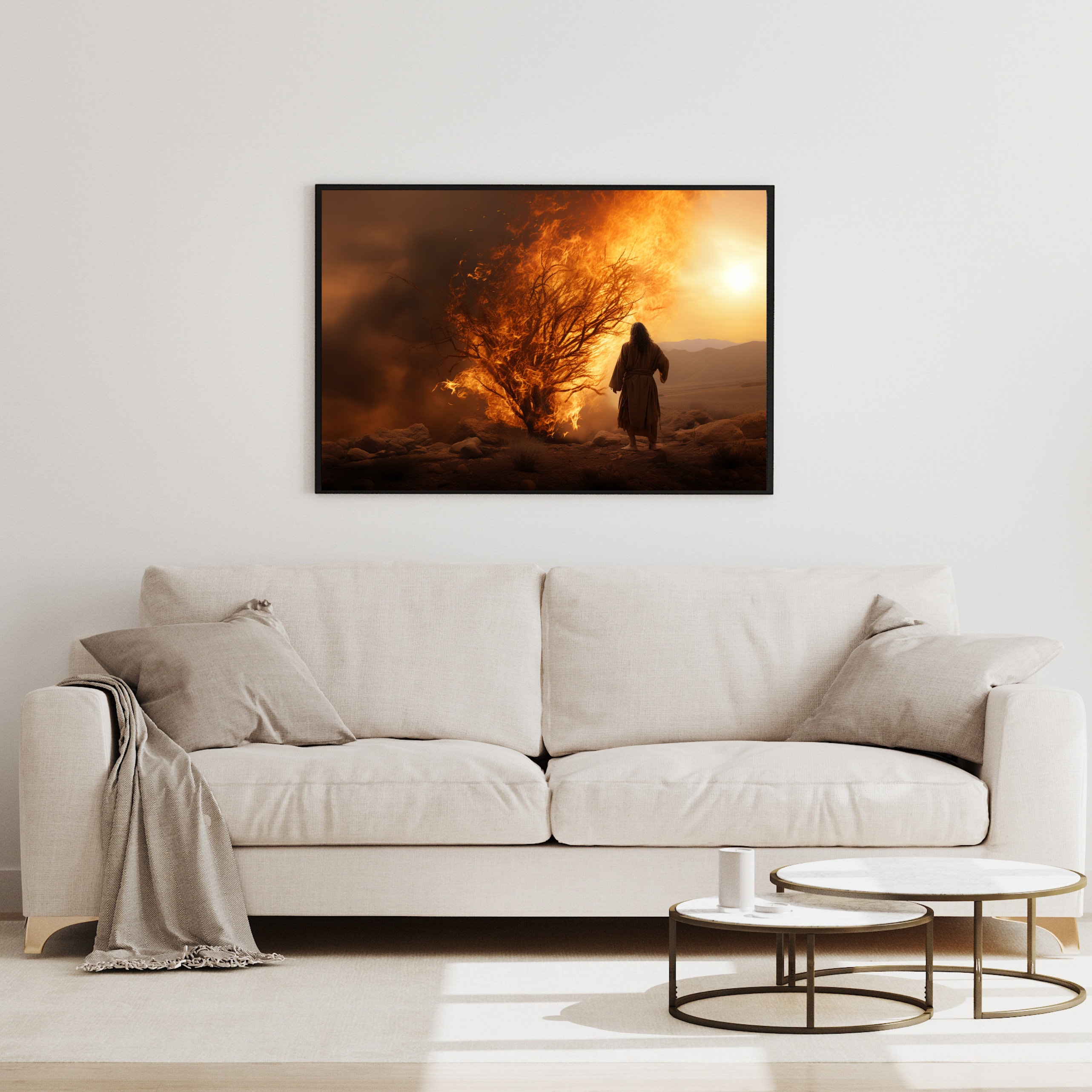 Wallart Moses Burning Bush, PRINTABLE Bundle, 4 Variations, Wall Art ...