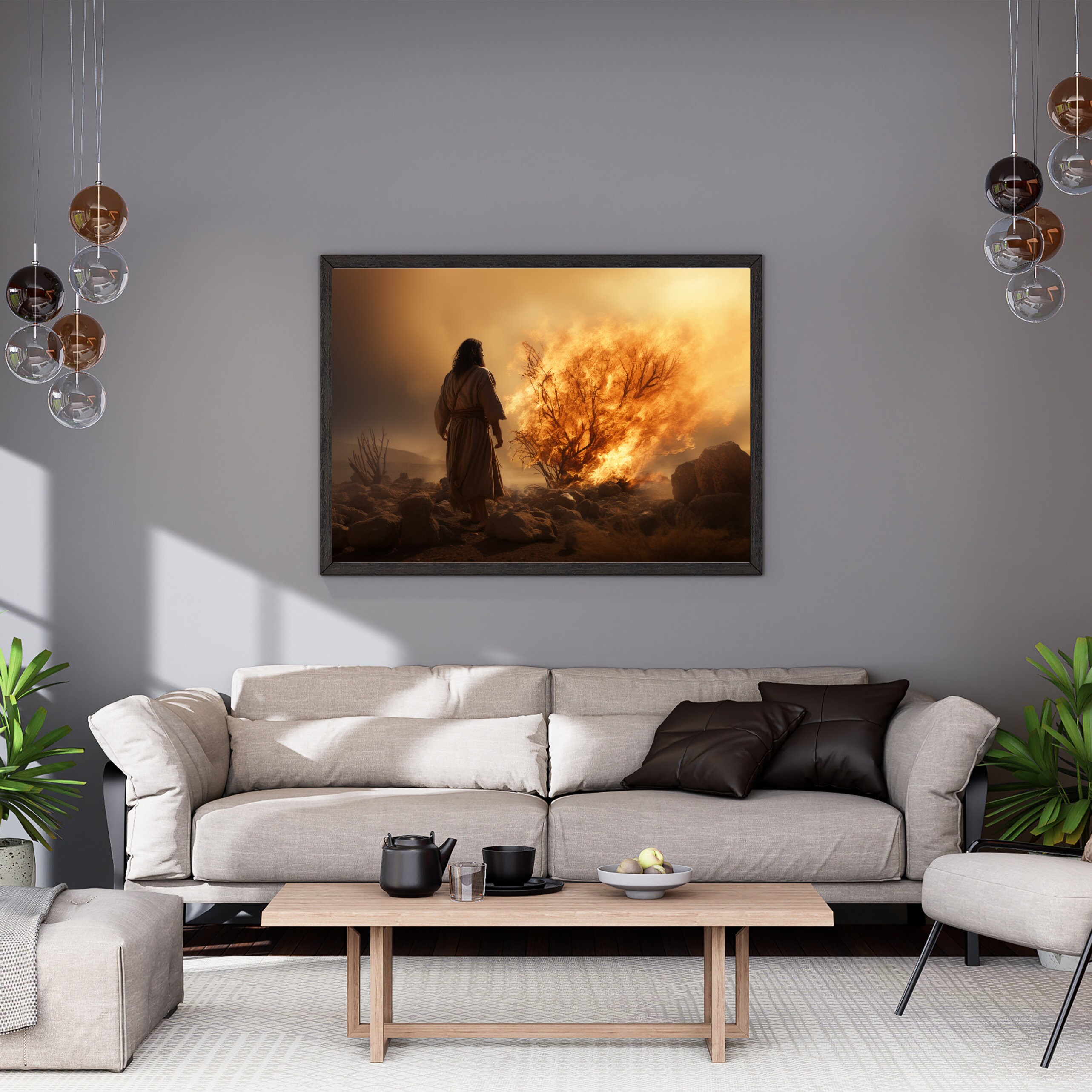 Wallart Moses Burning Bush, PRINTABLE Bundle, 4 Variations, Wall Art ...