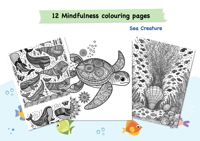 12 Mindfulness Colouring Pages - Etsy