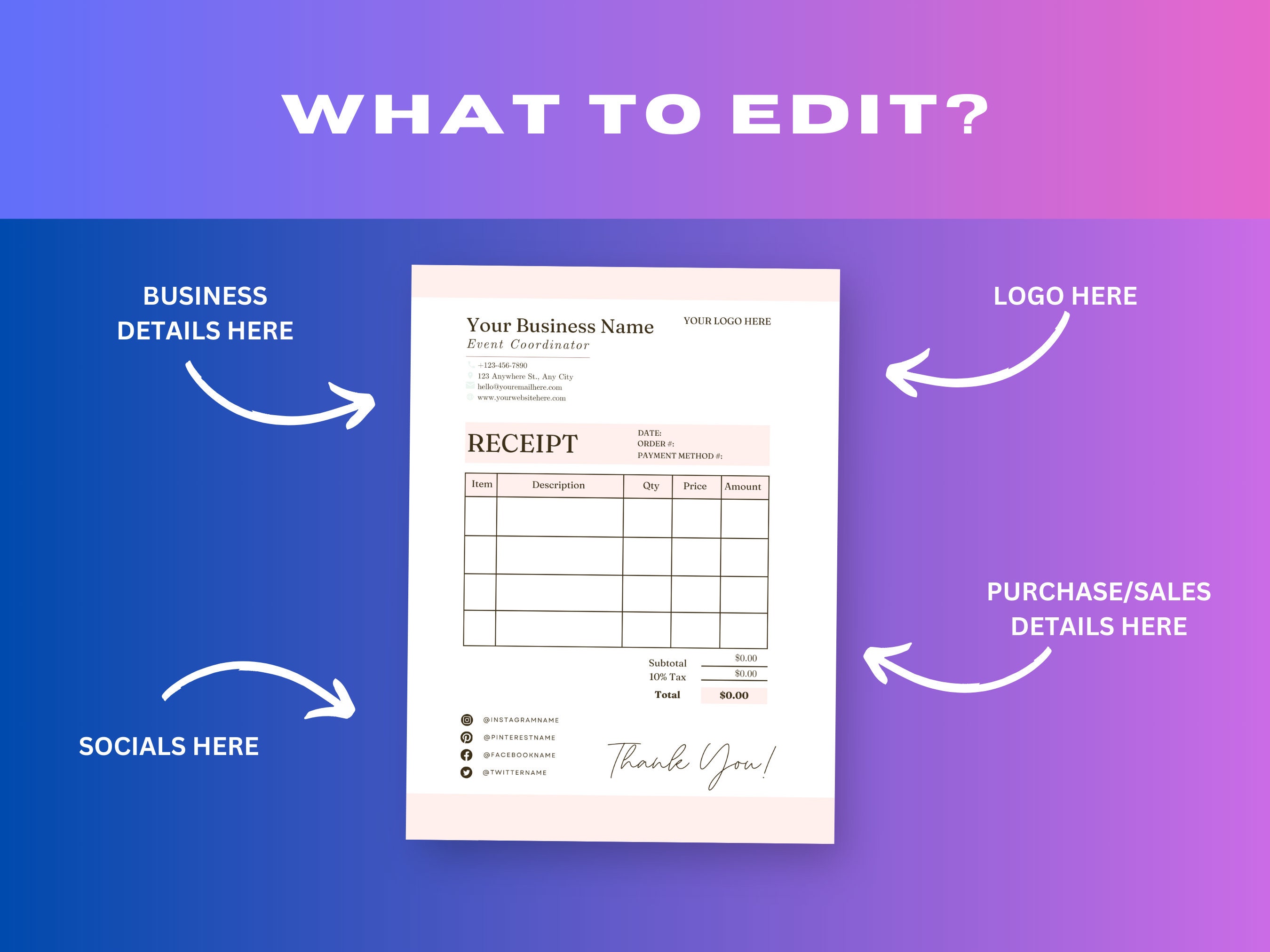 Acknowledgement Receipt Template, Canva Printable Billing Template, 5 ...