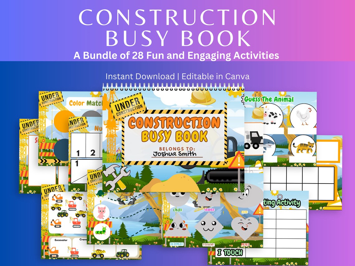 Preschool Busy Book, Toddler Quiet Puzzle Printable Activity ...