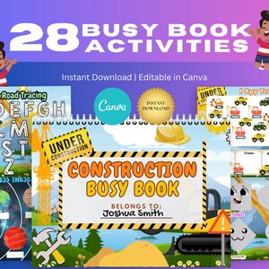 Preschool Busy Book, Toddler Quiet Puzzle Printable Activity ...