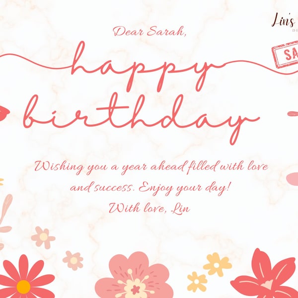Marble Happy Birthday Card - Etsy