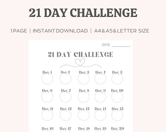 21 Day Challenge Tracker 2023 Goal Planner Habit Tracker Healthy Habits ...