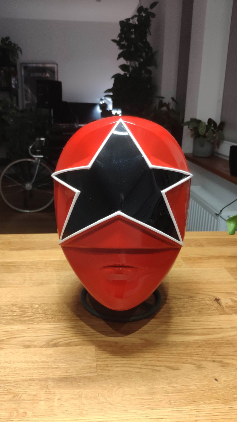 Power Rangers Zeo Red Ranger Five Helmet Mask Props Wearable Finished ...