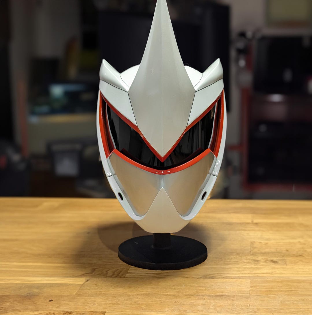 WHITE Jungle Fury Rhino Power Rangers Helmet Mighty Morphin Cosplay ...