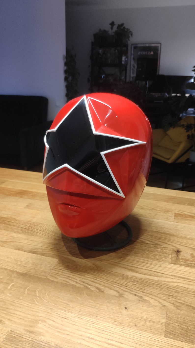 Power Rangers Zeo Red Ranger Five Helmet Mask Props Wearable Finished ...