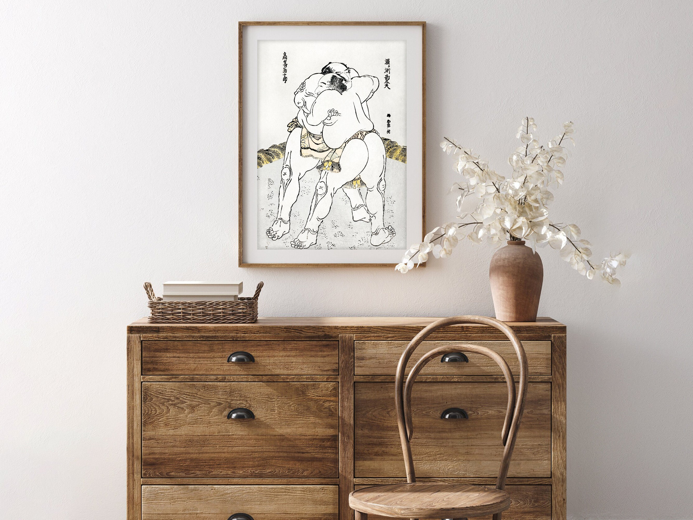 Sumo Print Sumo Wrestlers by Katsushika Hokusai 1760-1849 Digital ...