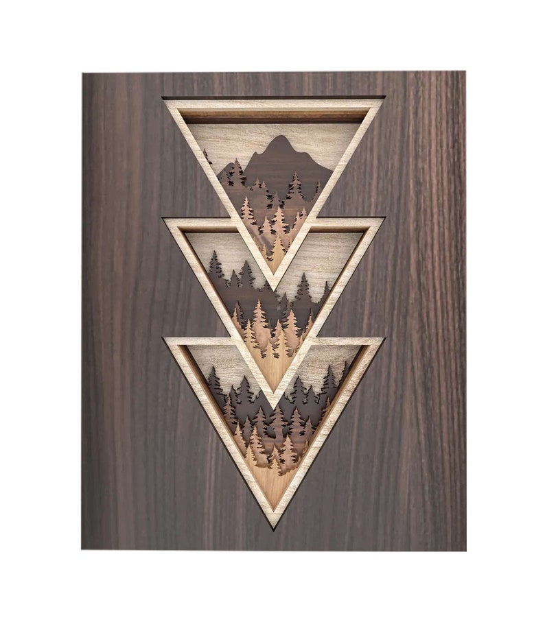 3D Layered Forest Wooden Wall Art - Etsy