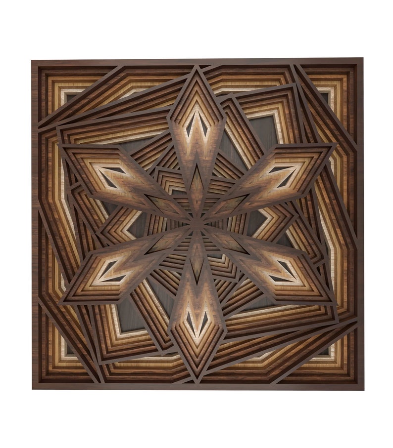 3D Star Optical Illusion Wood Art - Etsy