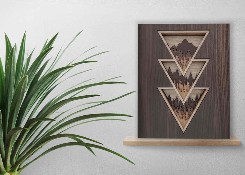 3D Layered Forest Wooden Wall Art - Etsy