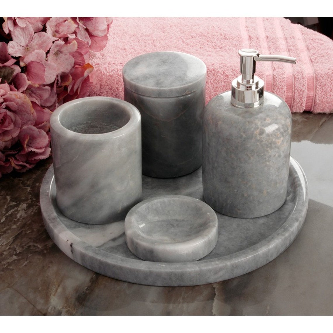 Natural Stone Marble Bathroom Set Natural Stone Bathroom - Etsy