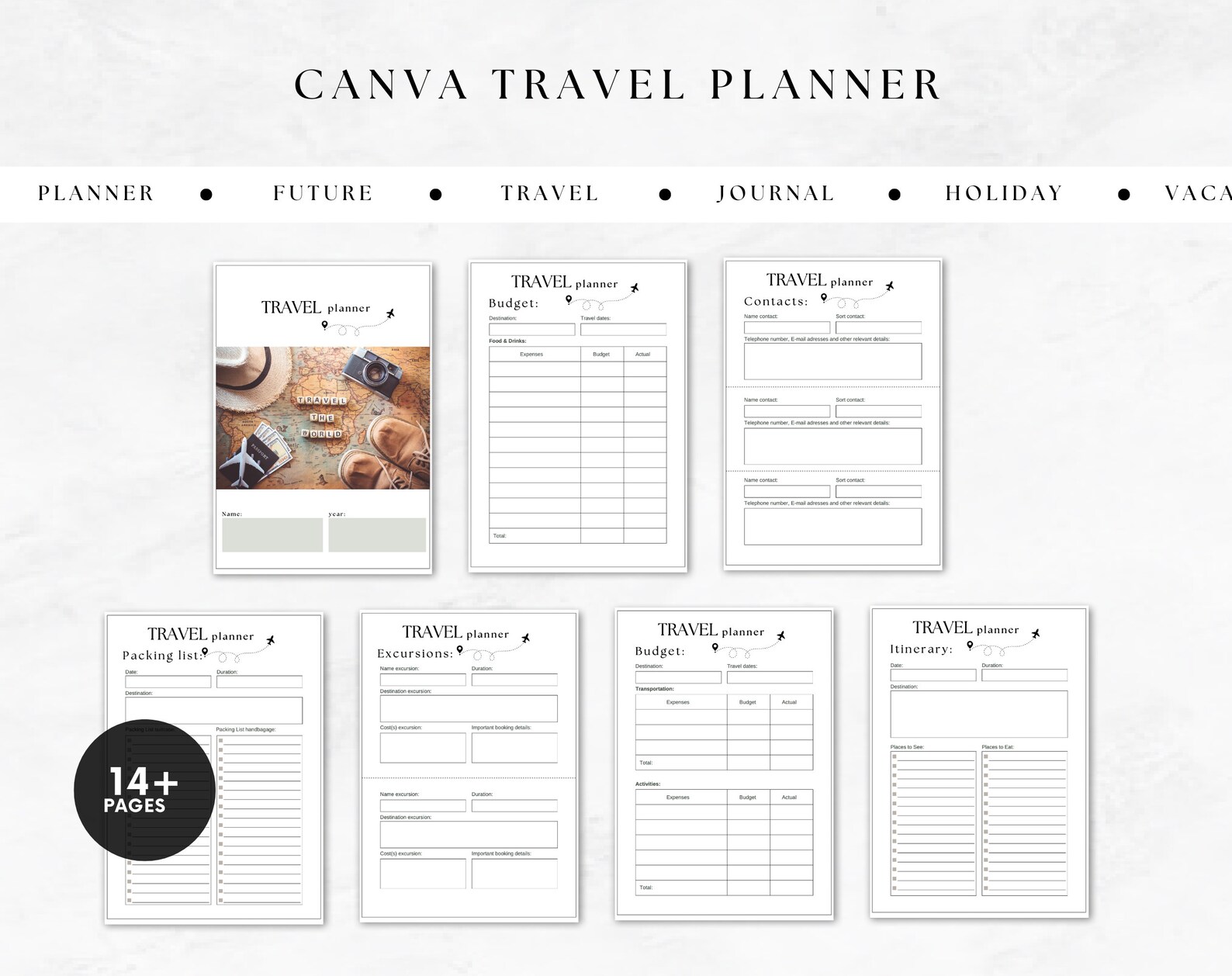 Canva Travel Planner Template - Organize Your Journey With Itinerary ...