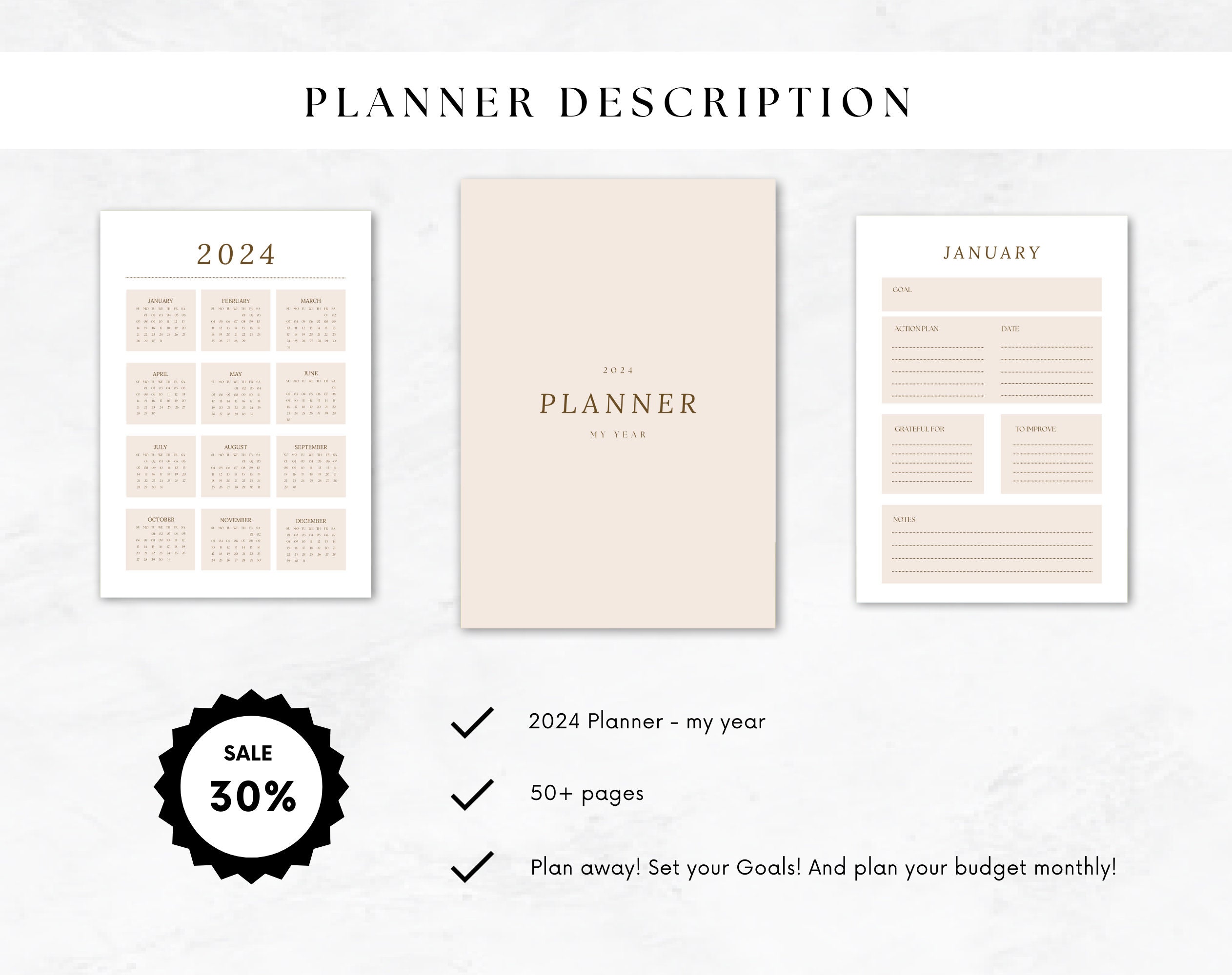 2024 Canvas Calendar Beige: Organize Your Year With Customizable Canva ...