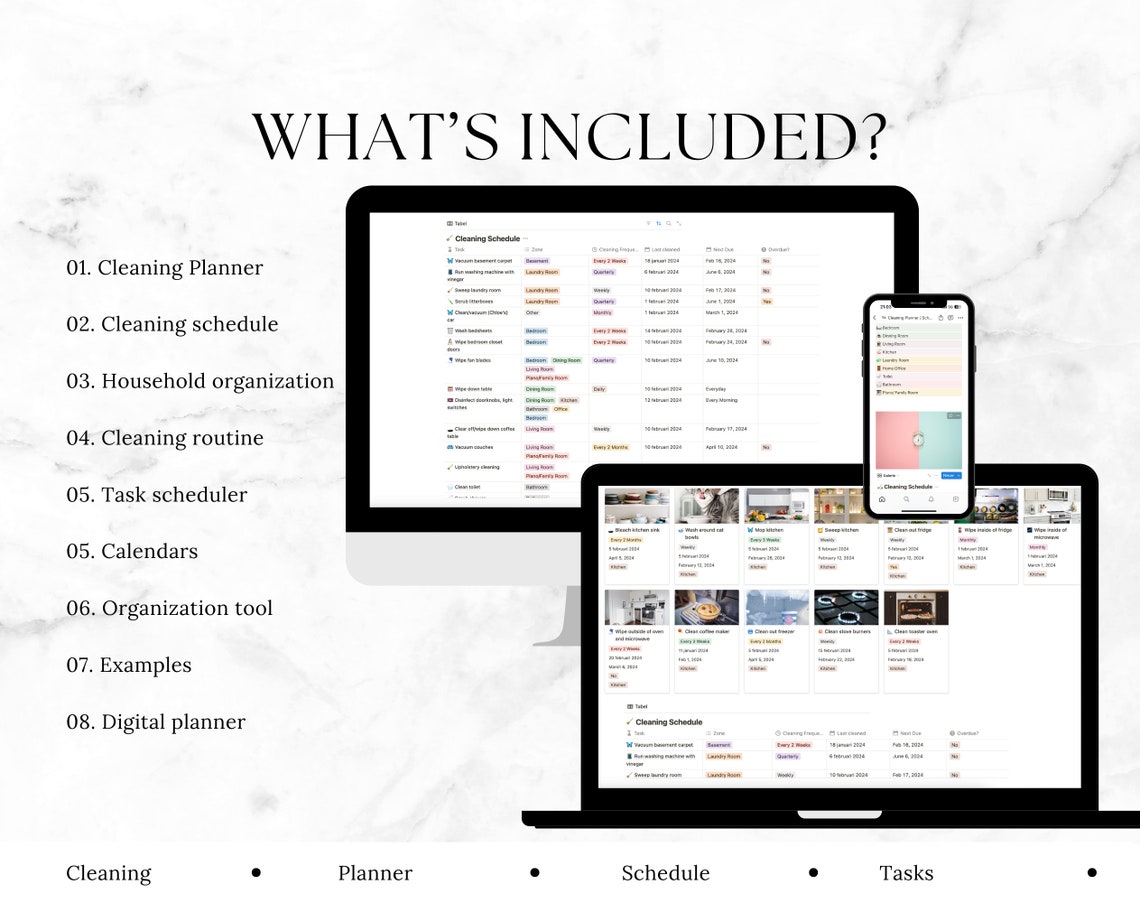 Notion Cleaning Planne, Schedule: Customizable Cleaning Schedule for ...