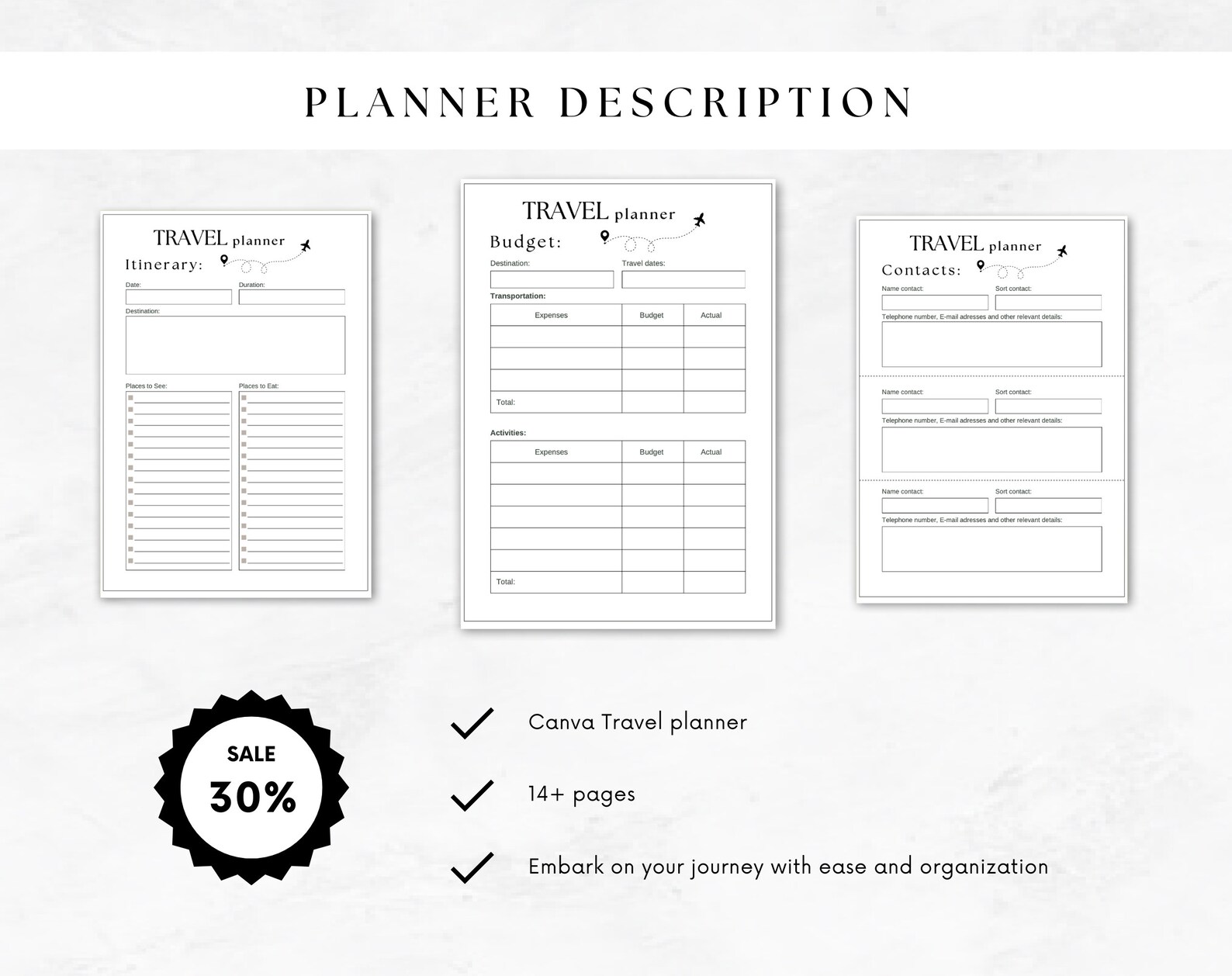 Canva Travel Planner Template - Organize Your Journey With Itinerary ...