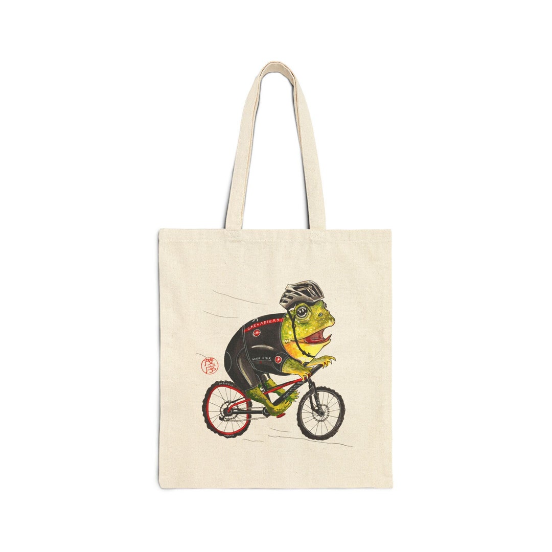 Toad Cyclist Bicycle Riding Helmet Cotton Canvas Tote Bag Something ...