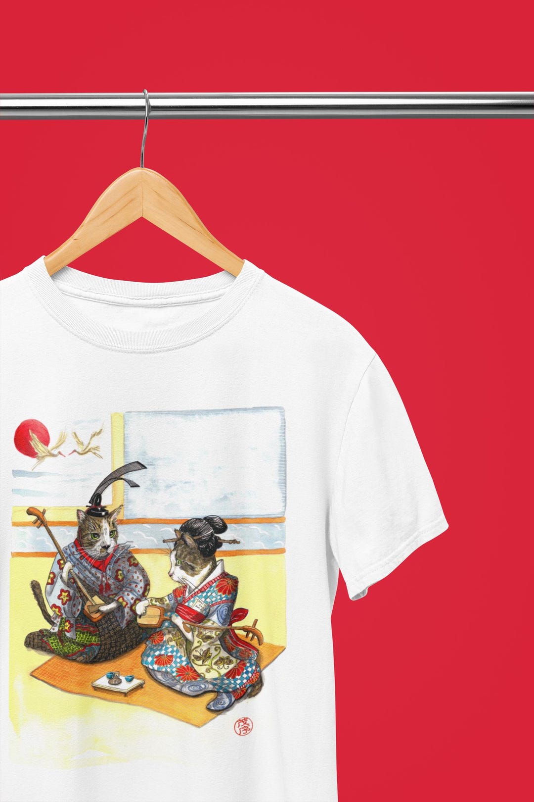 Cat Kimono T-shirt: Japanese Cats Art Design - Etsy