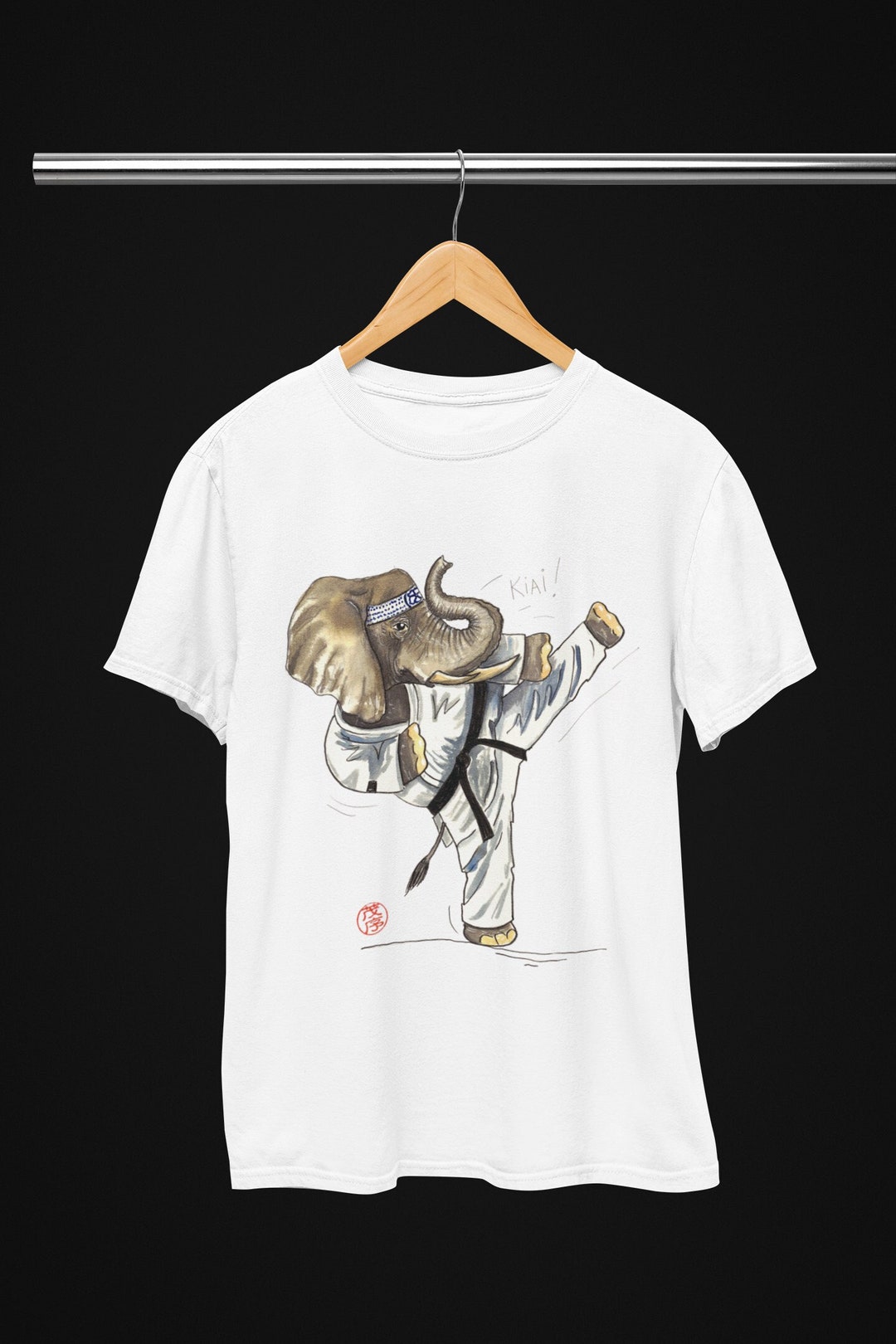 Karate Elephant T-shirt: Whimsical Animal Graphic Tee - Etsy
