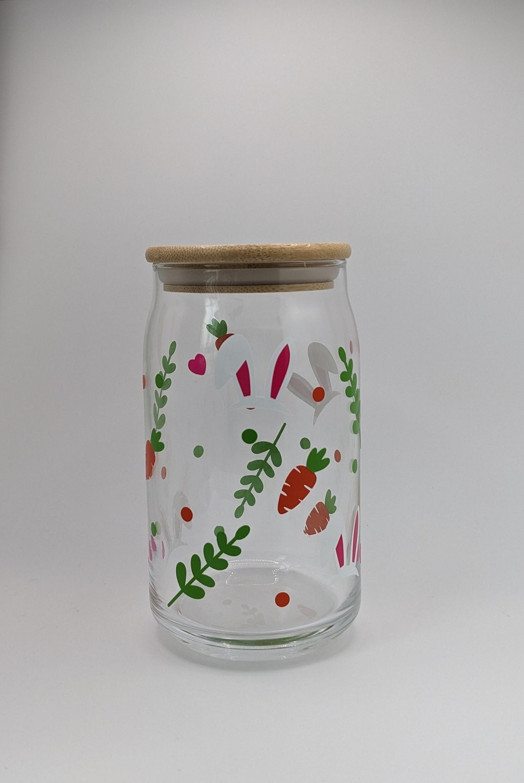 Easter Bunny Ear Carrot Glass Cup Iced Coffee Glass Can Cup Spring ...