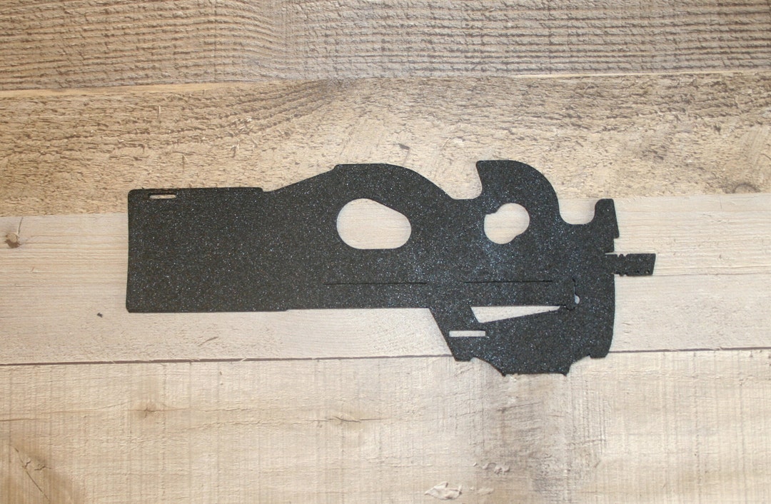 FN P90 Submachine Gun Silhouette, 9 3/4 Wall Art Decor, 3D Printed, Gun ...