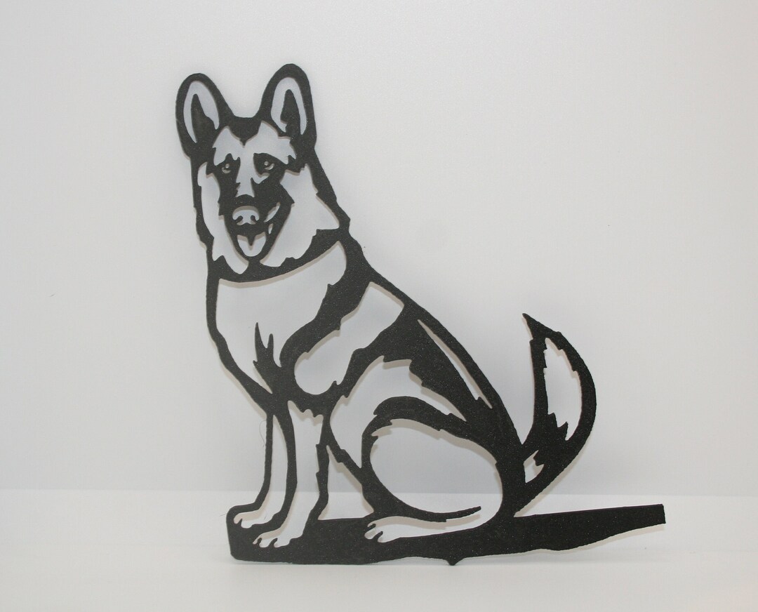 German Shepherd Dog Sitting 2D Wall Decor 3D Printed Wall Art ...