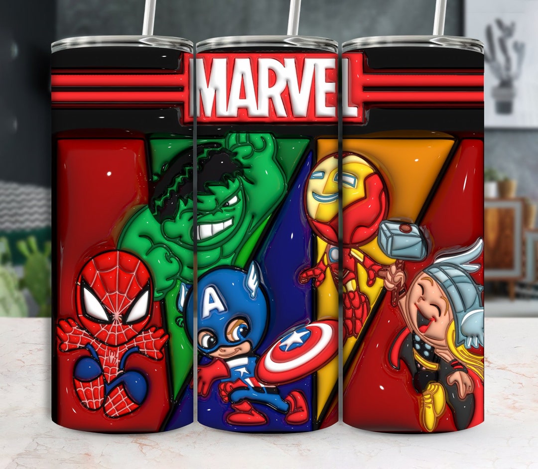Superheros Superheroes Tumbler Wrap Design PNG, Digital Download, 3D ...