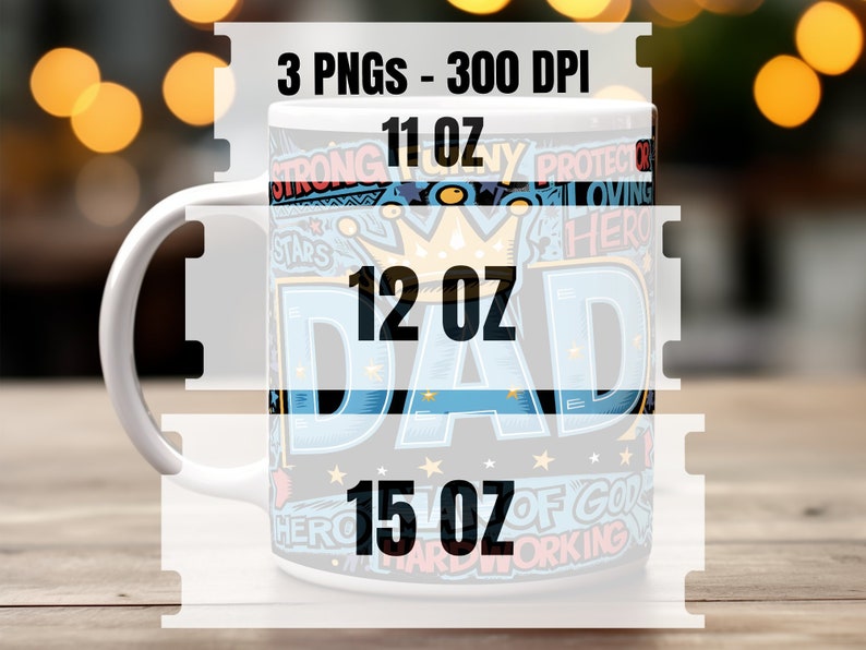 Happy Father's Day Dad Mug Wrap Design, Funny Hero Dad Mug Design ...