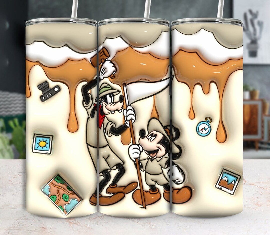 Cute Mickey Goofy Cartoon Beekeeper Tumbler Wrap Design, PNG Download ...