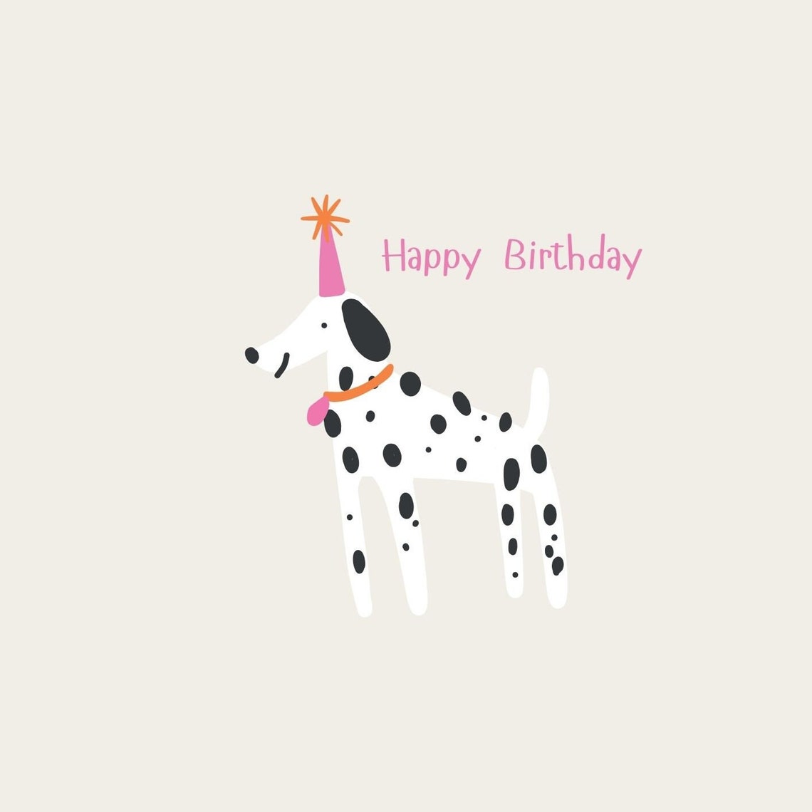 Happy Birthday Dalmatian Card - Etsy