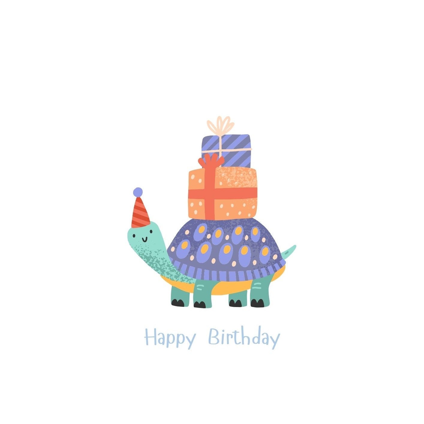 Tortoise Happy Birthday Card - Etsy