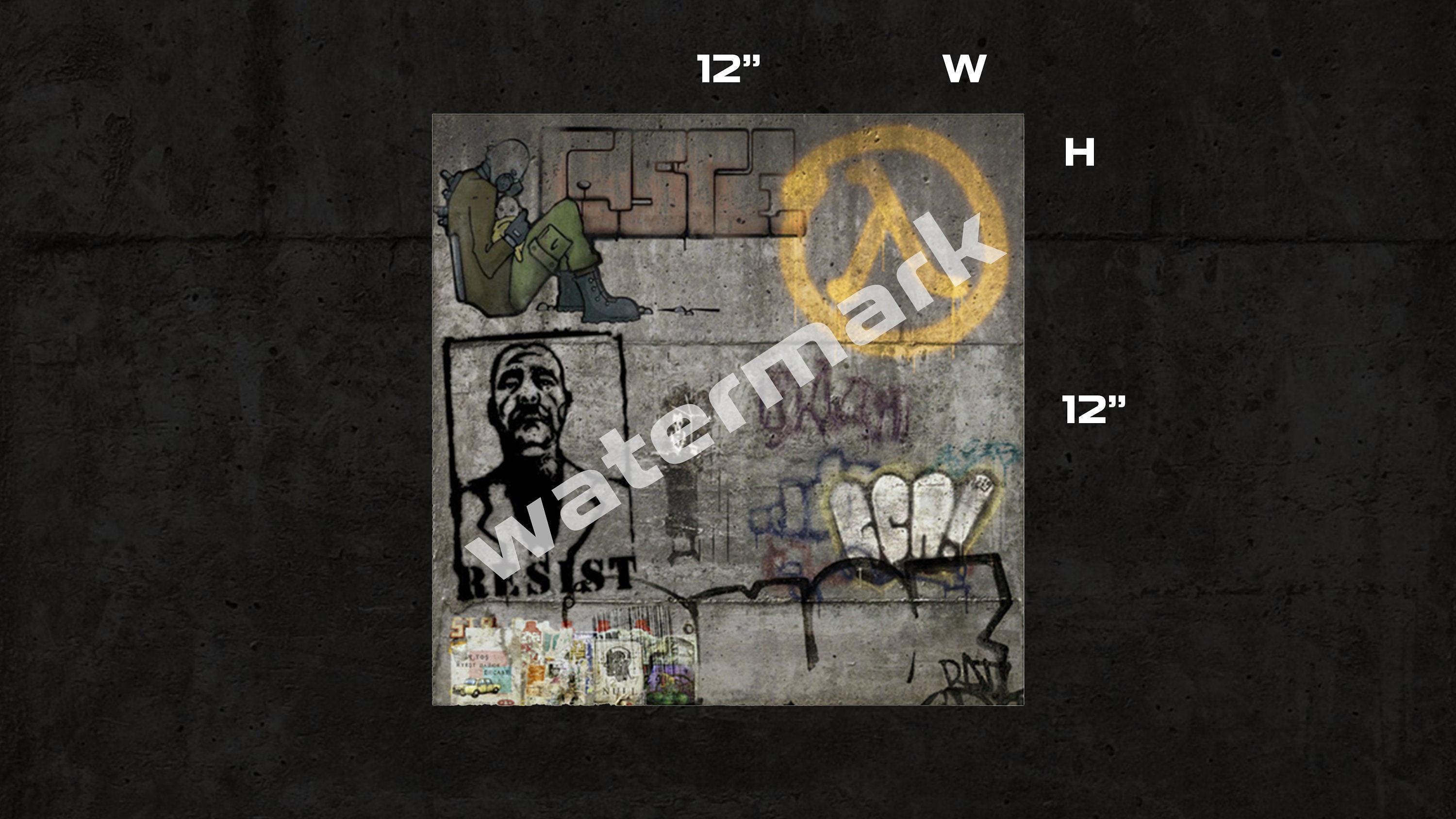 Half Life 2 Graffiti Wall Poster 12 X 12 Matte or Gloss - Etsy