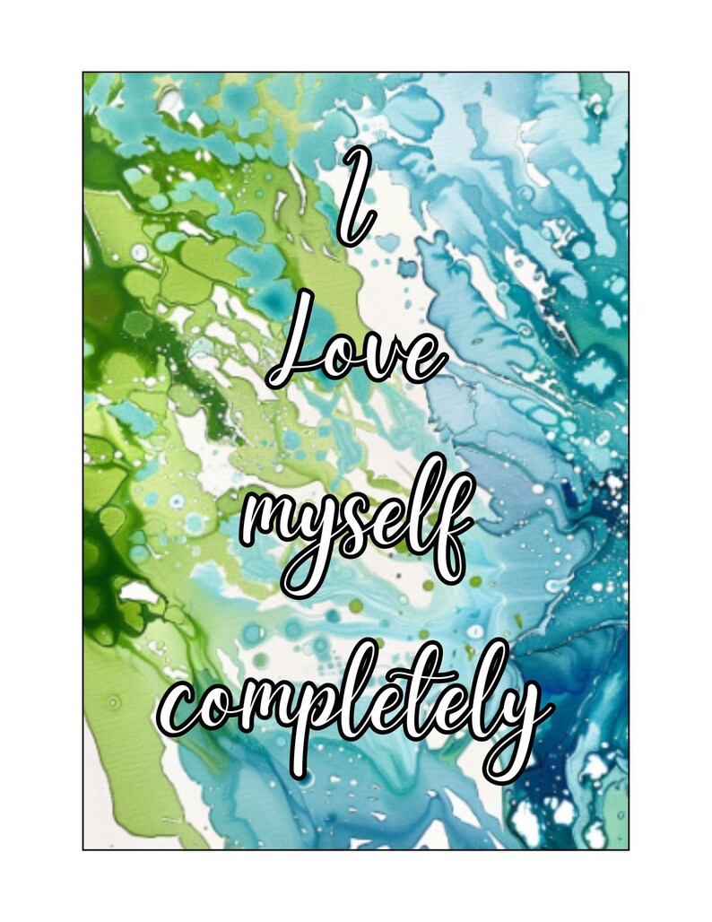 Reverse Coloring Pages With Self Love Affirmation i Love Myself ...