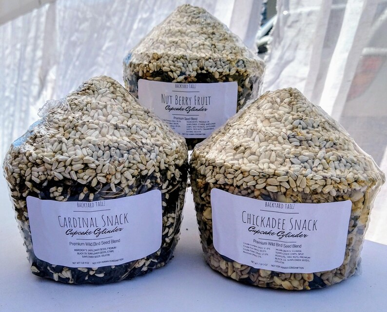 Handmade Wild Bird Seed Cupcake Cylinder: Safflower Icing - Etsy
