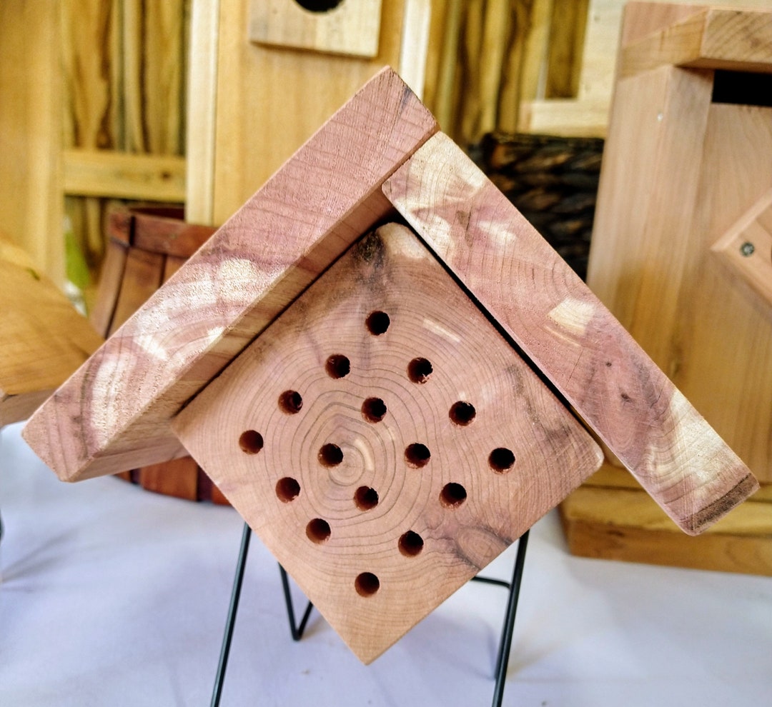 Solitary Bee House for Native Bees Made From Tennessee Red Cedar ...