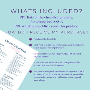 Editable Deep Cleaning Checklist, House Cleaning Checklist ...