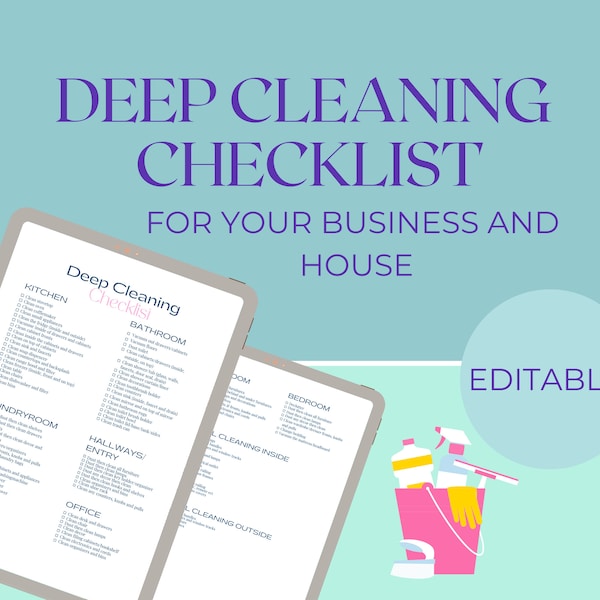 Deep Cleaning House Checklist - Etsy