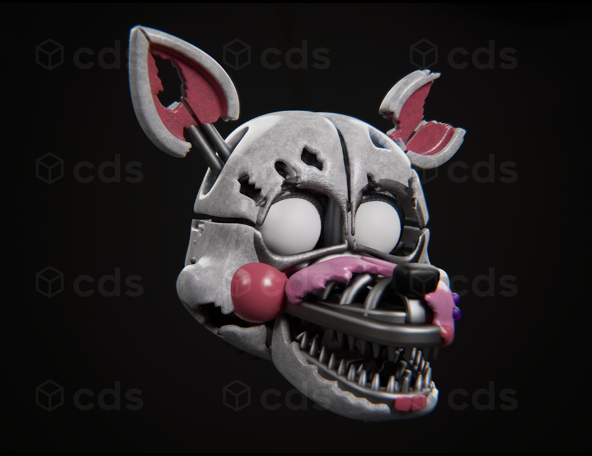 FNAF Lolbit Nightmare Head Wearable and Printable STL Files 3D Model - Etsy