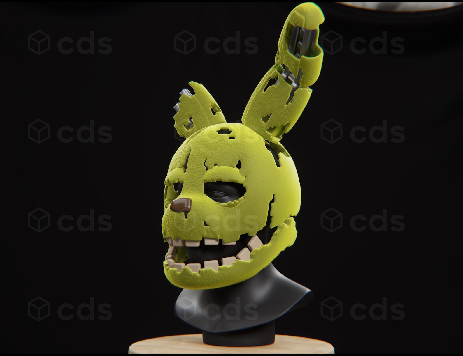 FNAF Springtrap Head Wearable and Printable STL Files 3D Model - Etsy