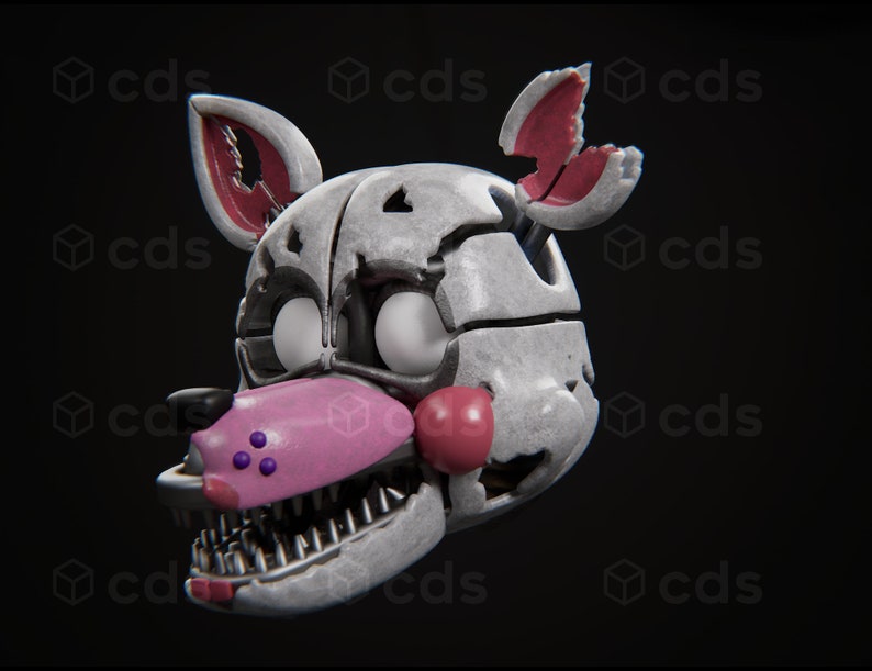 FNAF Lolbit Nightmare Head Wearable and Printable STL Files 3D Model - Etsy